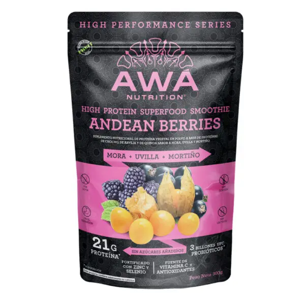 PERFORMANCE PROTEIN – Mora + Uvilla + Mortiño Andean Berries 300g – AWÁ ...