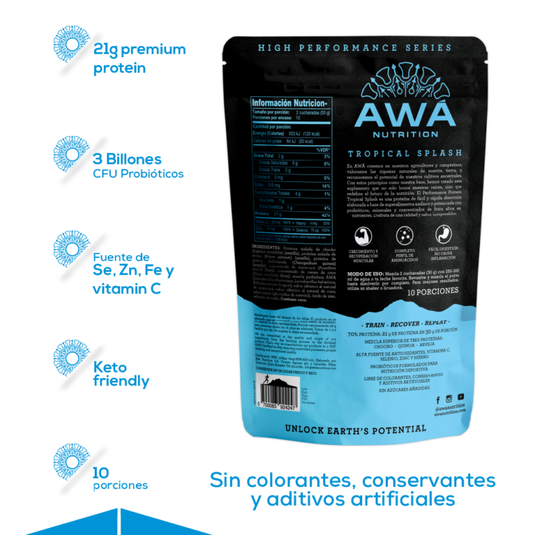 PERFORMANCE PROTEIN – Coco + Maracuyá Tropical Splash 300g – AWÁ Nutrition